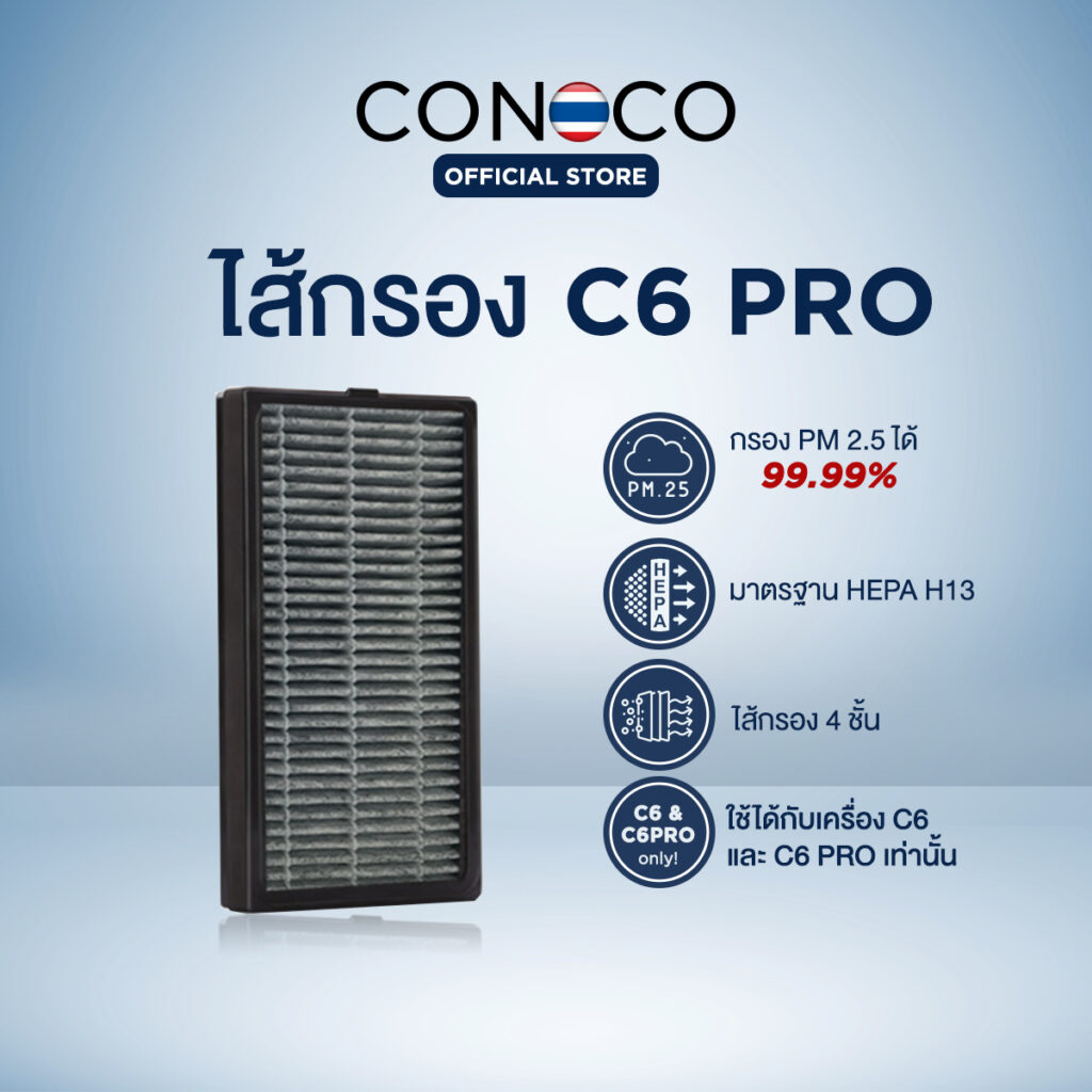 ไส้กรองเครื่องฟอกอากาศ CONOCO C6 PRO - CONOCOTHAILAND